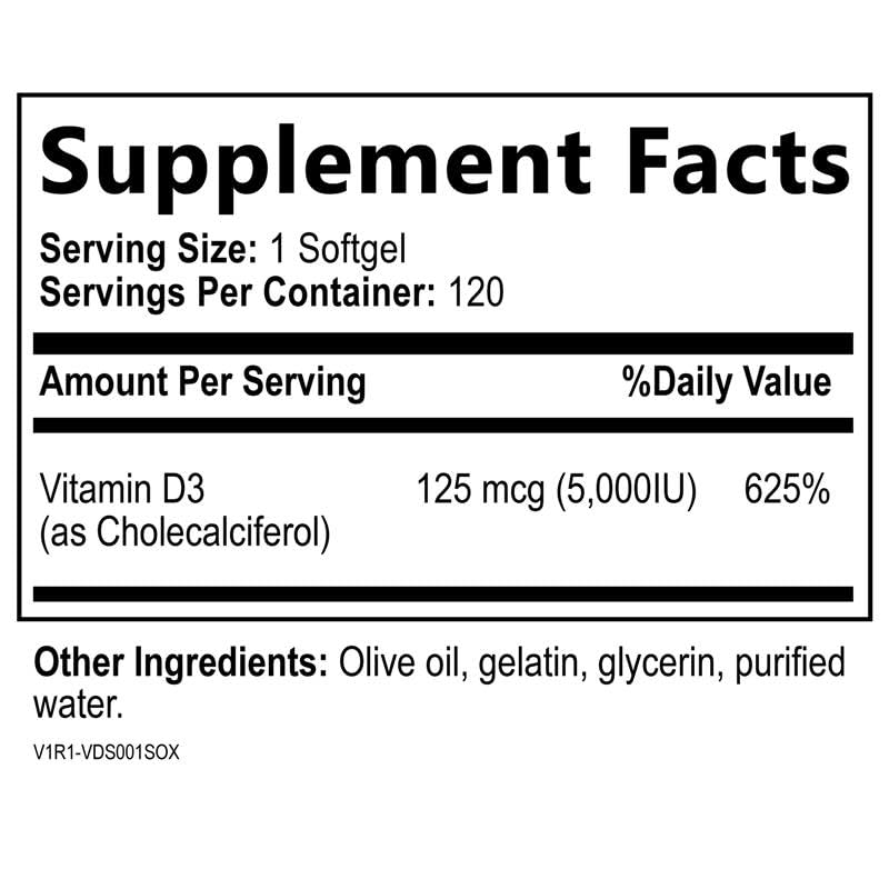 Nature's Nutrition Vitamin D3 for bone health