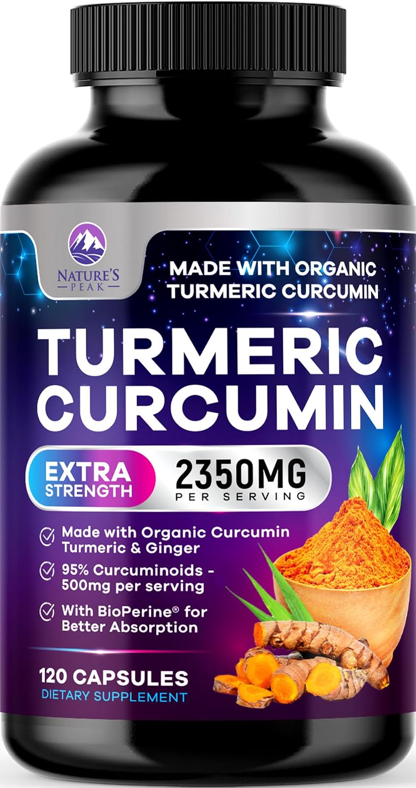 Nature's Peak turmeric curcumin capsules