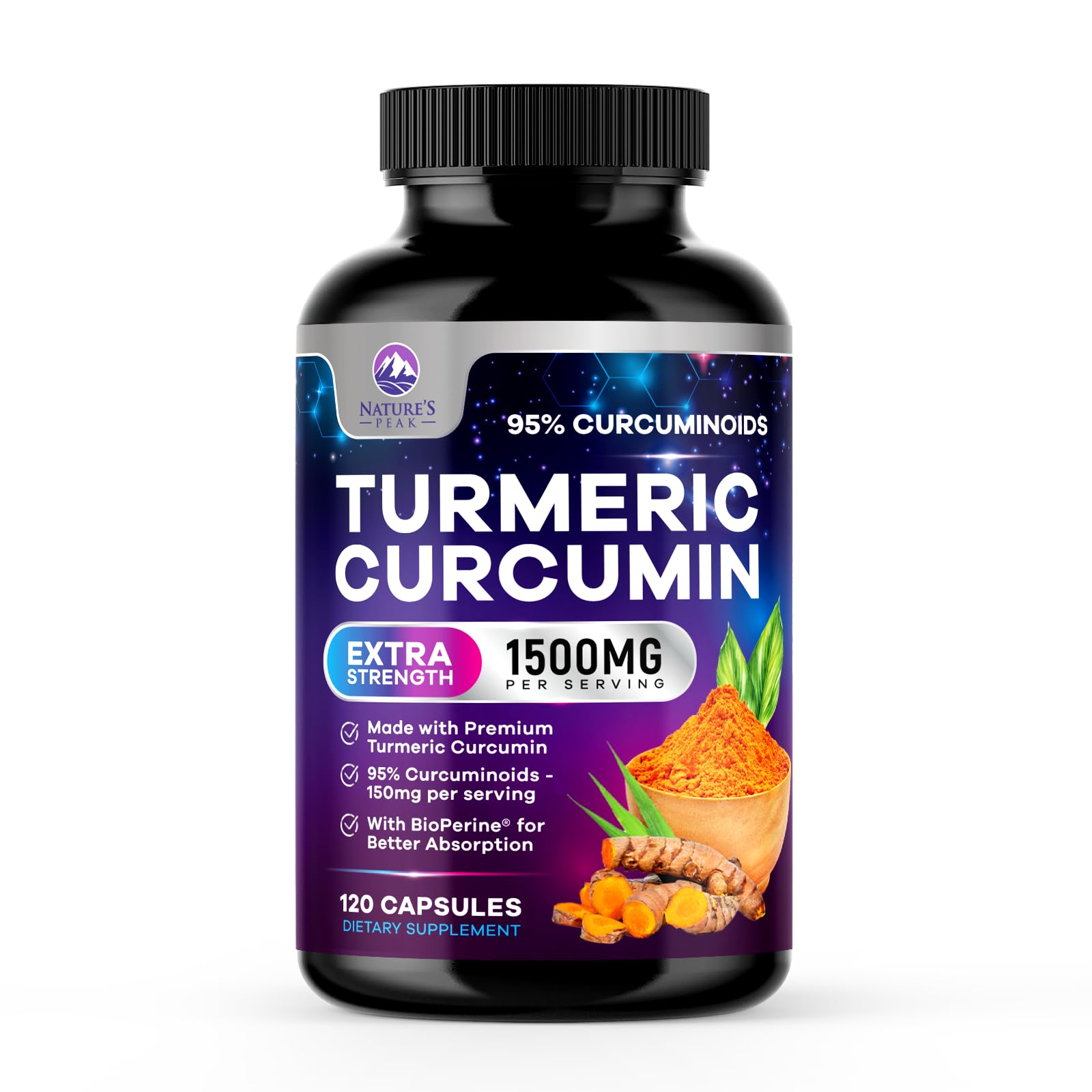 Nature's Peak turmeric curcumin capsules