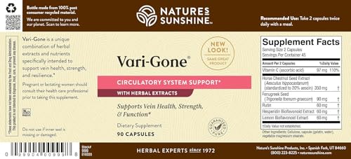 Nature's Sunshine for healthy leg veins