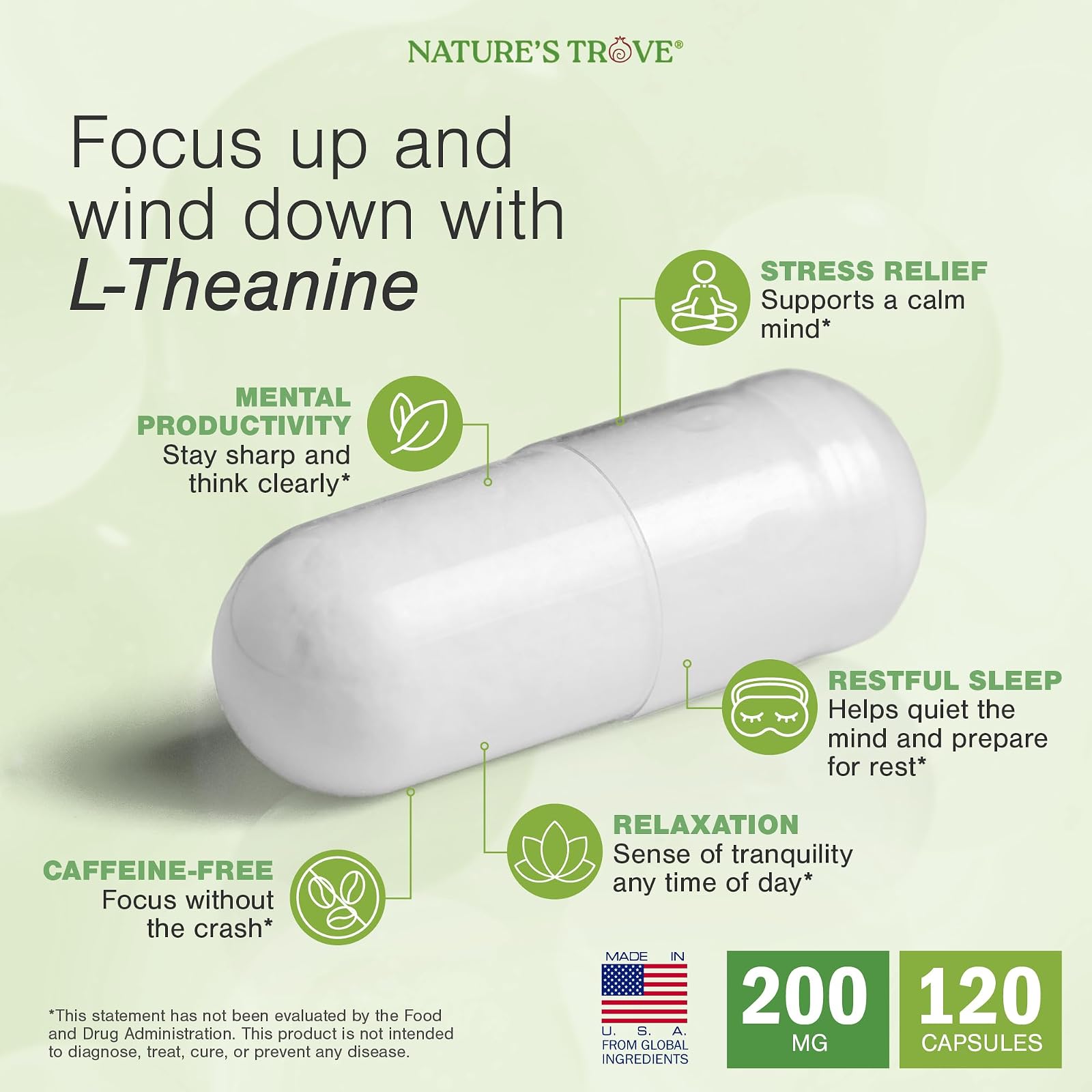 Nature's Trove l-theanine stress relief
