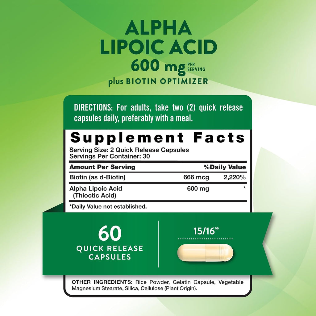 Nature's Truth alpha lipoic acid capsules