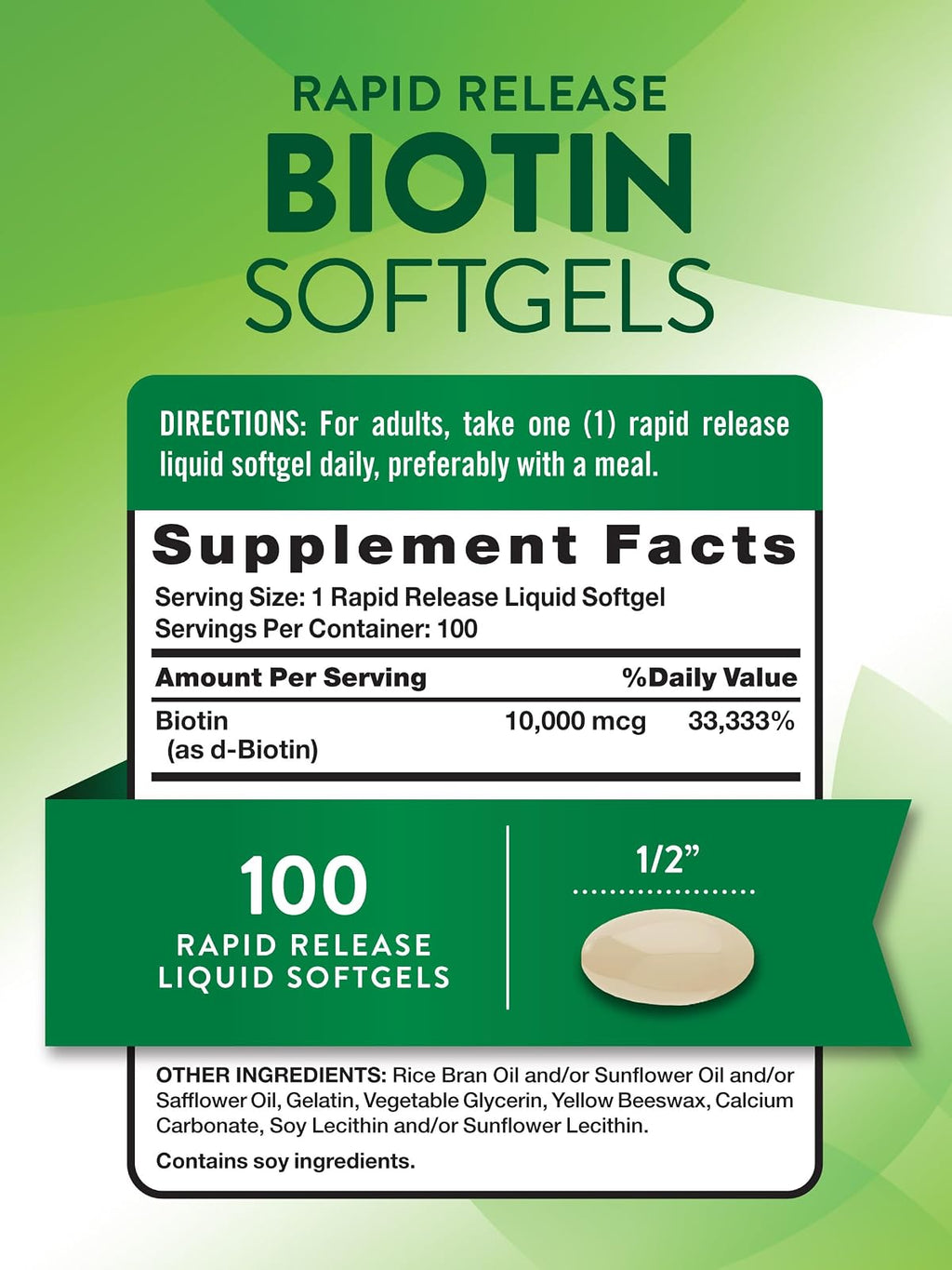 nature's truth biotin 10000 mcg