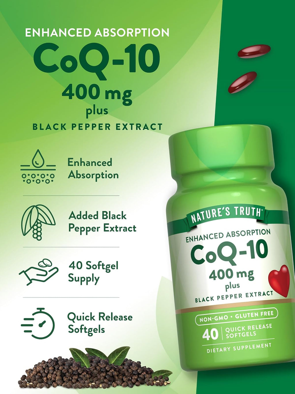 Nature's Truth CoQ10 antioxidant support
