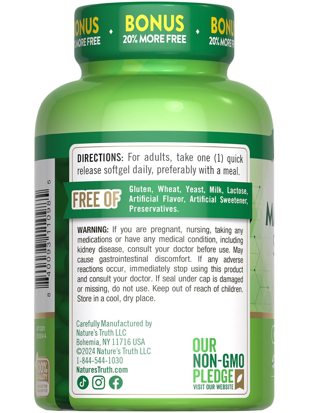 Nature's Truth magnesium oxide for wellness