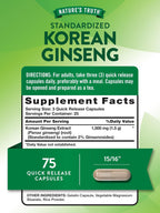 Nature's Truth panax ginseng benefits