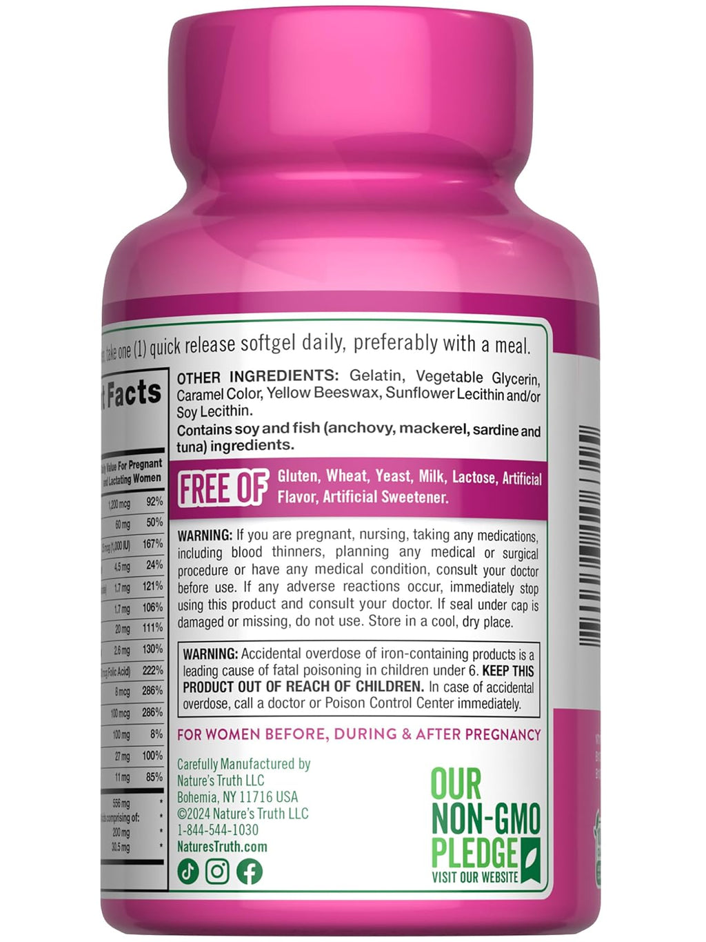 Nature's Truth prenatal vitamins with omega-3 DHA