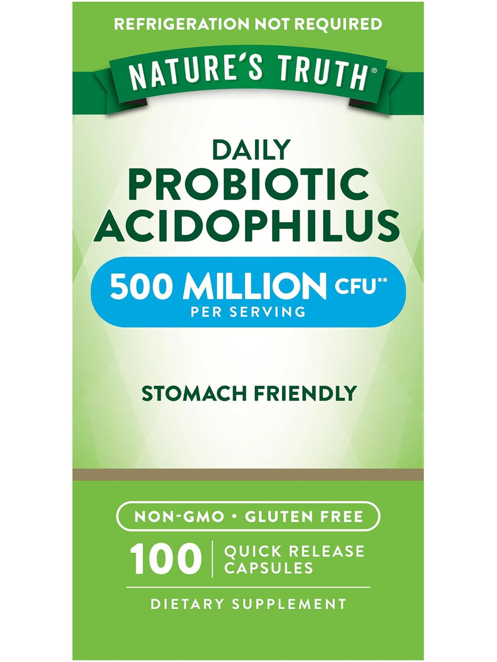 Nature's Truth probiotics for gut health