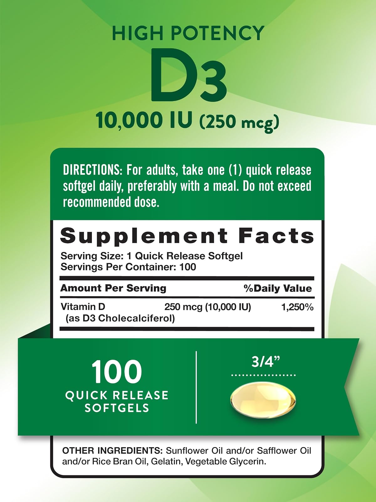 Nature's Truth vitamin D3 benefits