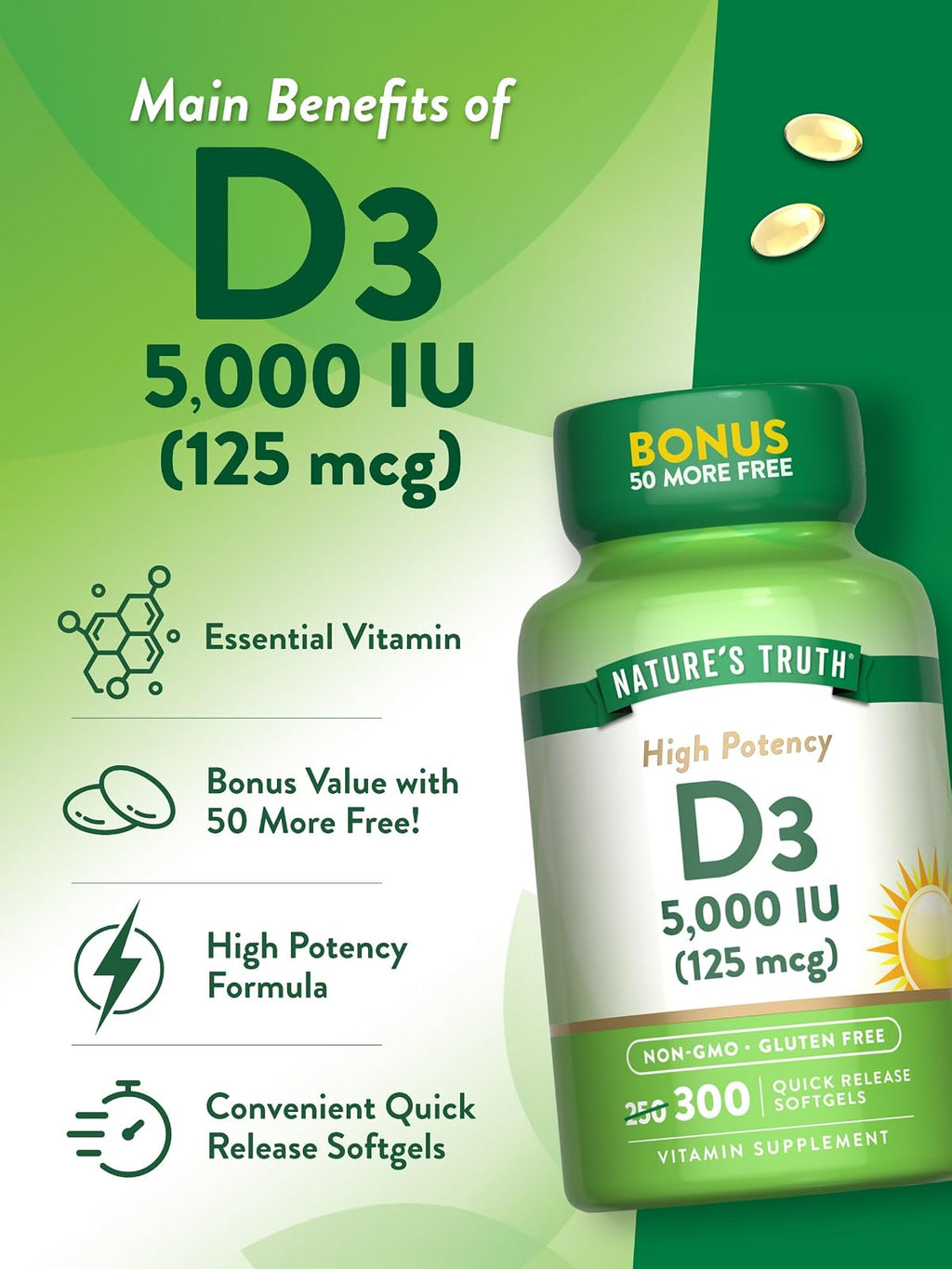 Nature's Truth vitamin D3 benefits