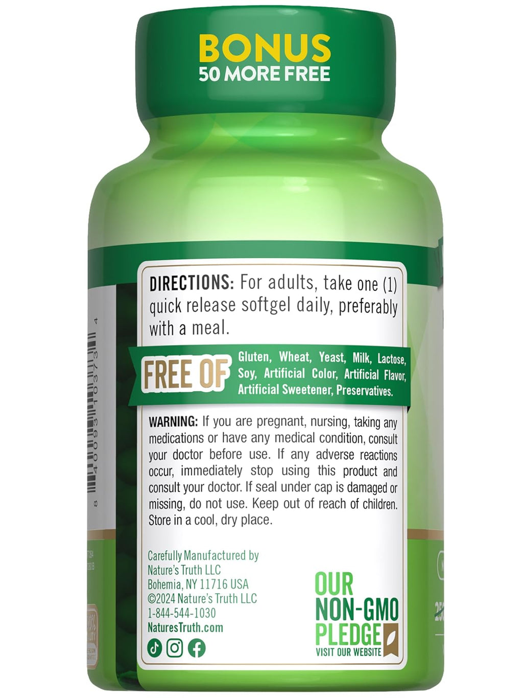 Nature's Truth vitamin D3 for daily nutrition