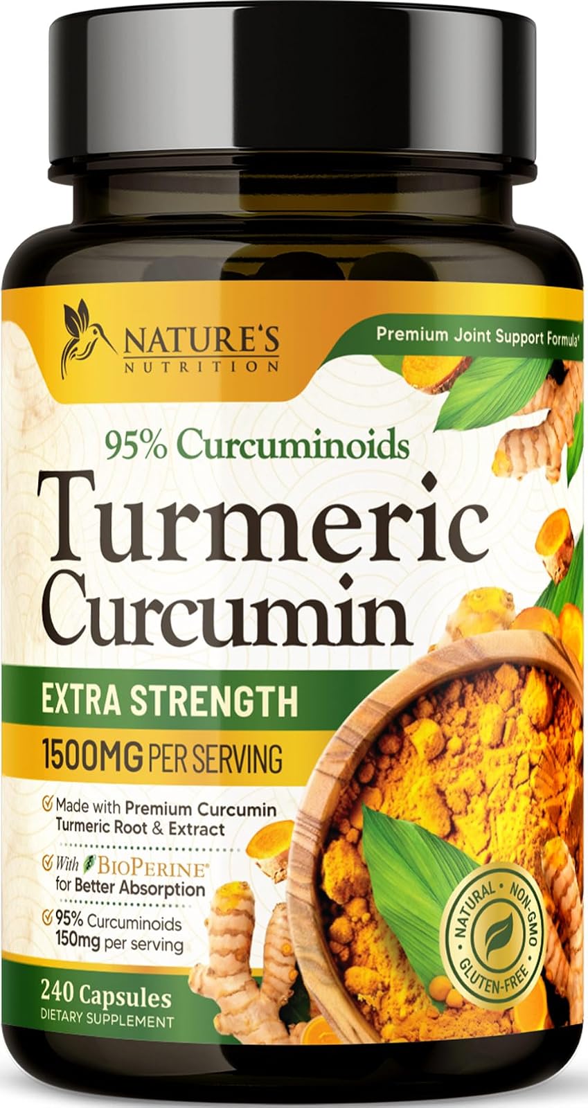 Nature's turmeric curcumin capsules