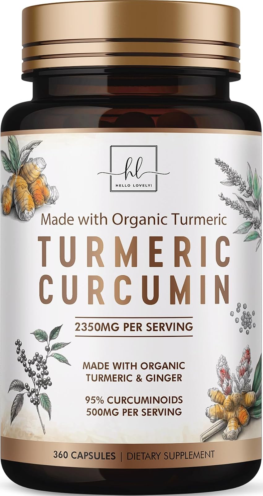 Nature's turmeric curcumin capsules
