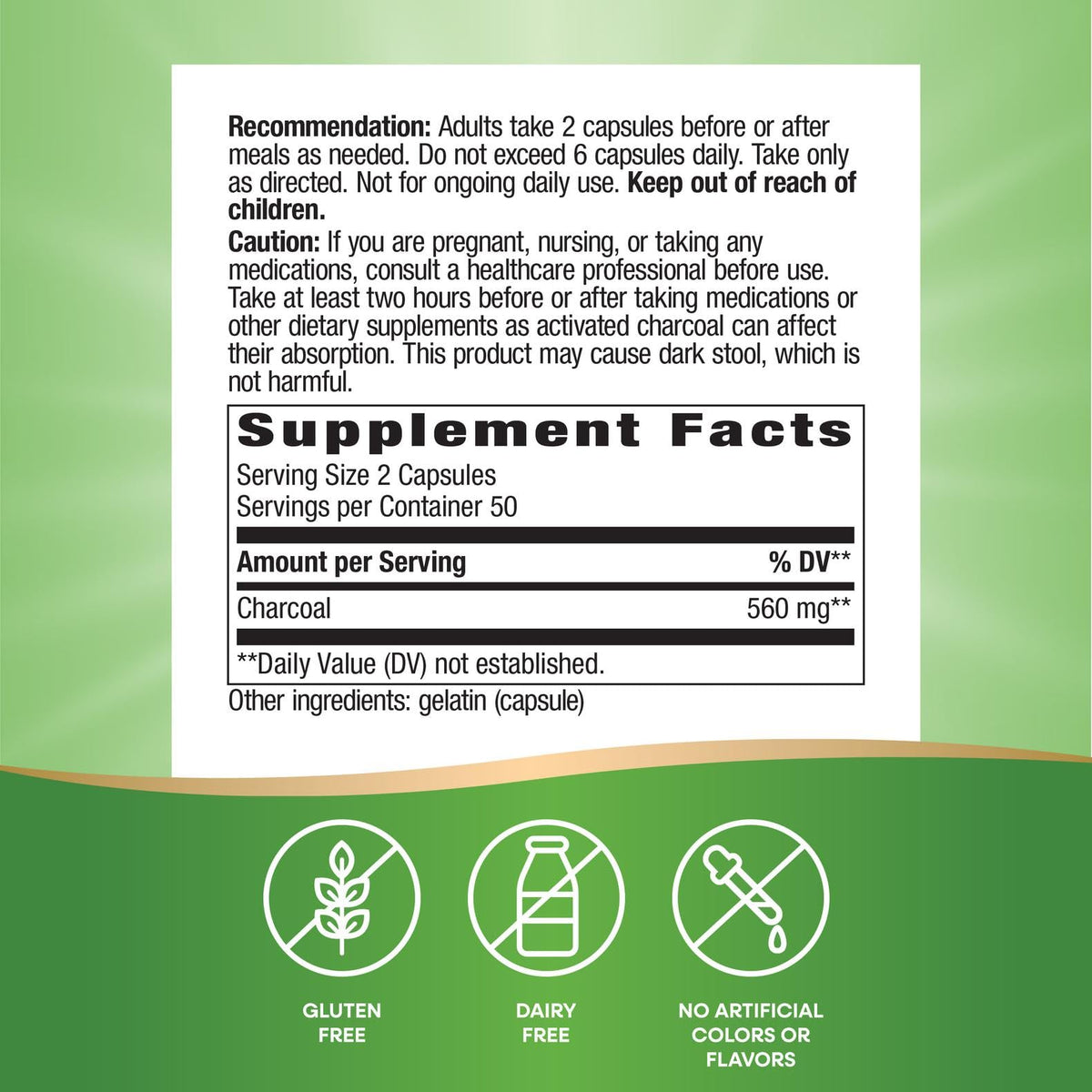 Nature's Way charcoal for bloating relief