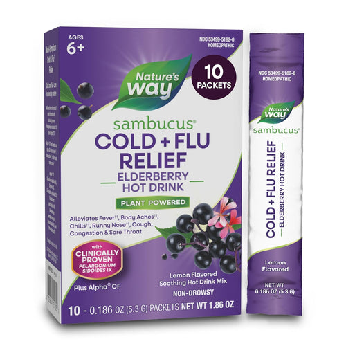Nature's Way Sambucus Cold+Flu Relief Hot Drink - Lemon