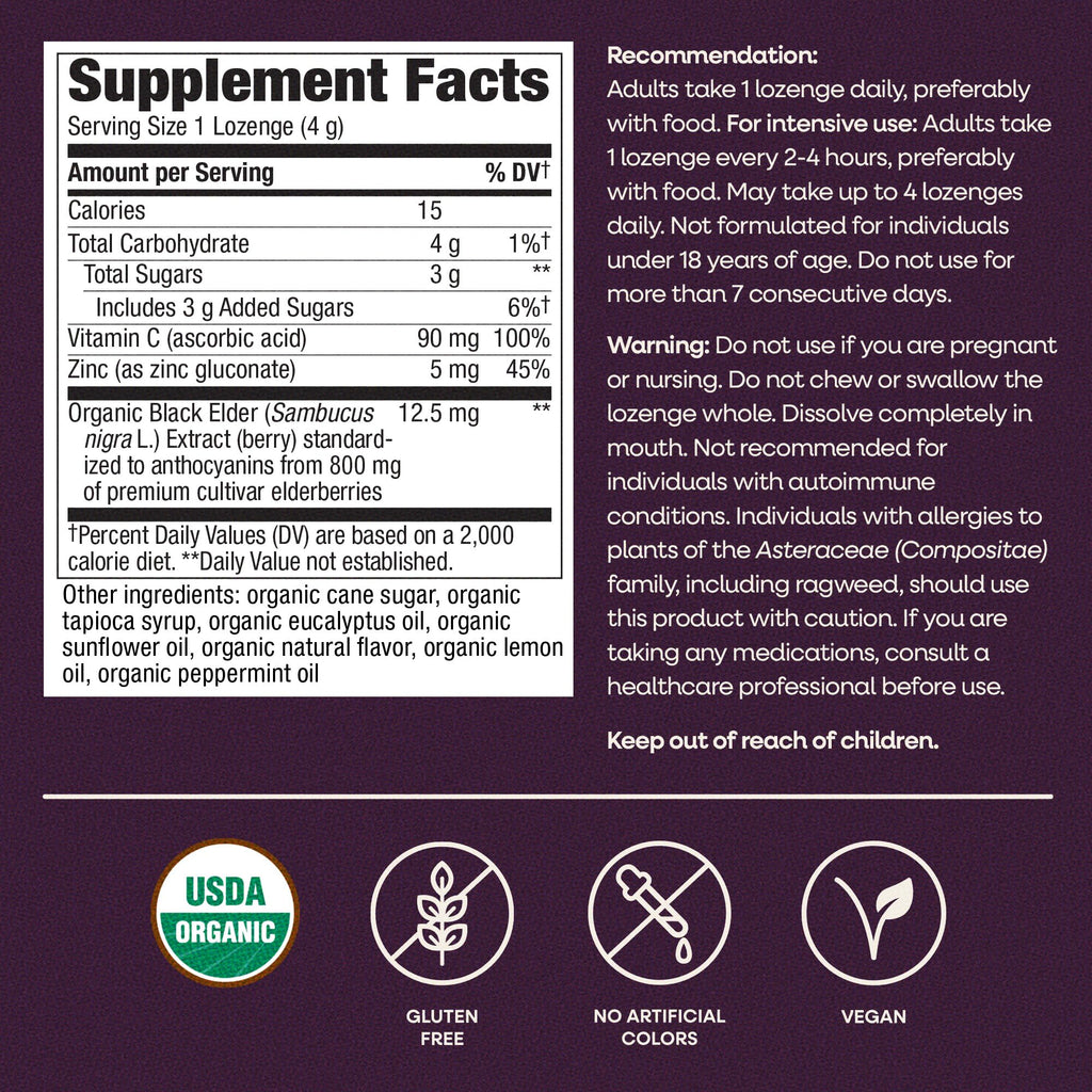 Nature's Way elderberry lozenges for kids
