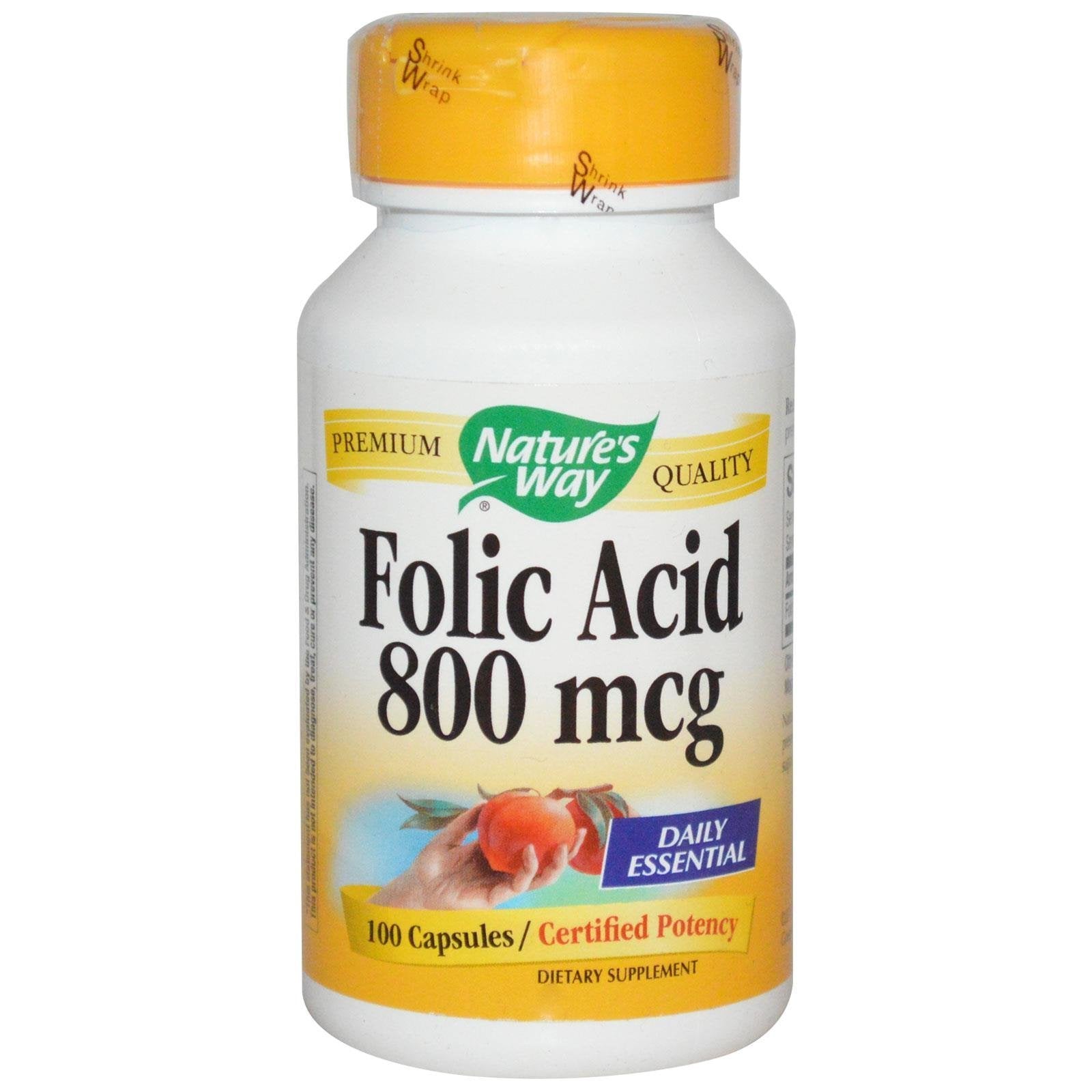 Nature's Way folic acid capsules for wellness