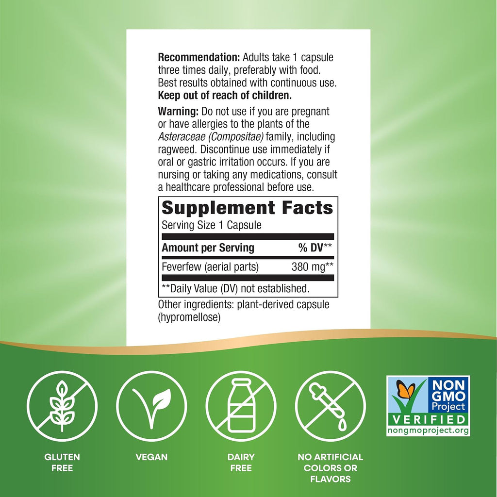 Nature's Way herbal supplement Feverfew
