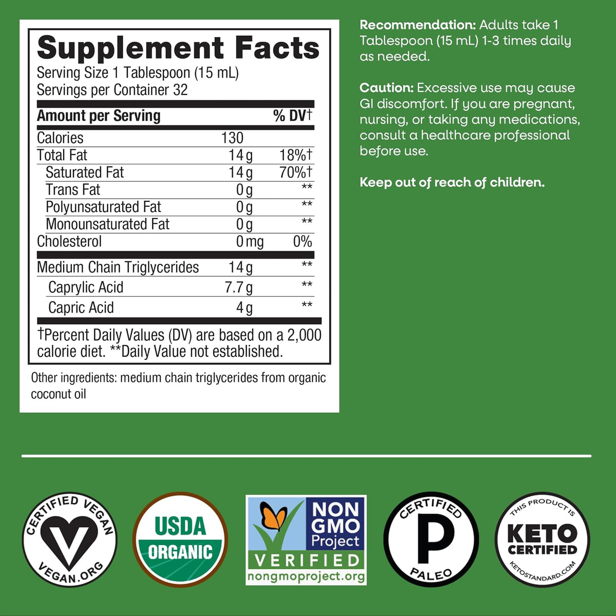 Nature's Way MCT oil for weight management