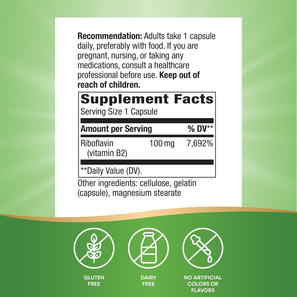 Nature's Way riboflavin capsules for eye health