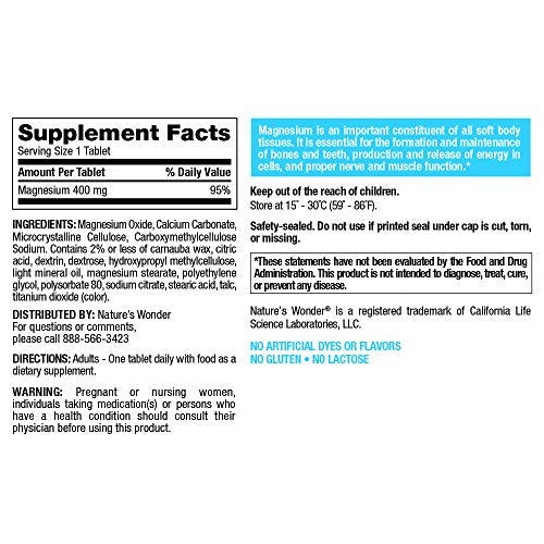 Nature's Wonder magnesium for muscle support