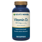 Nature's Wonder Vitamin D3 softgels