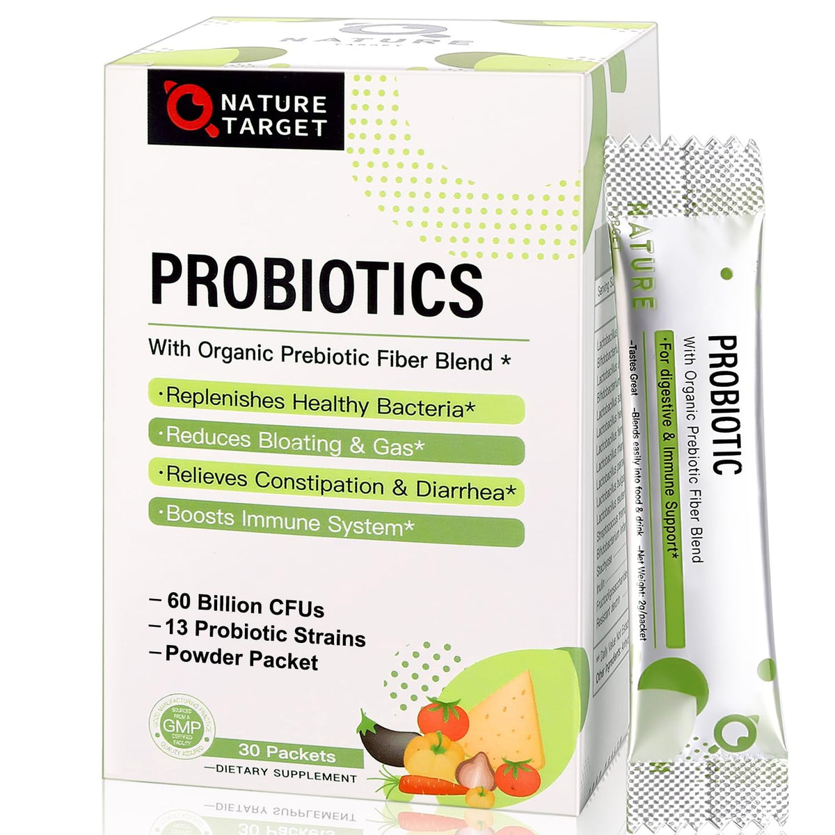 NATURE TARGET probiotic powder for digestive health