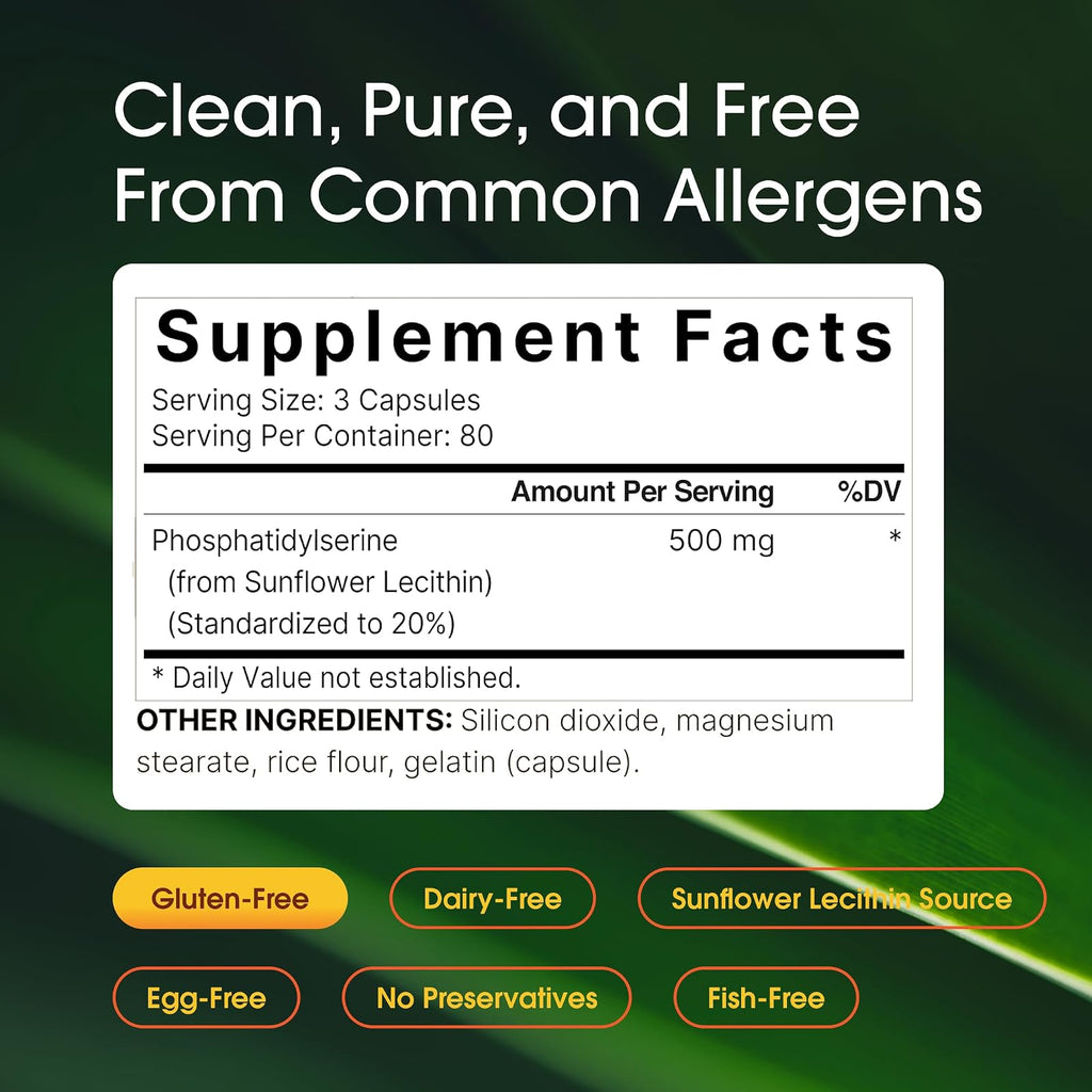 NatureBell 500 mg phosphatidylserine for stress relief