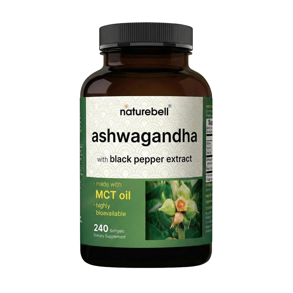 NatureBell Ashwagandha softgels for stress relief