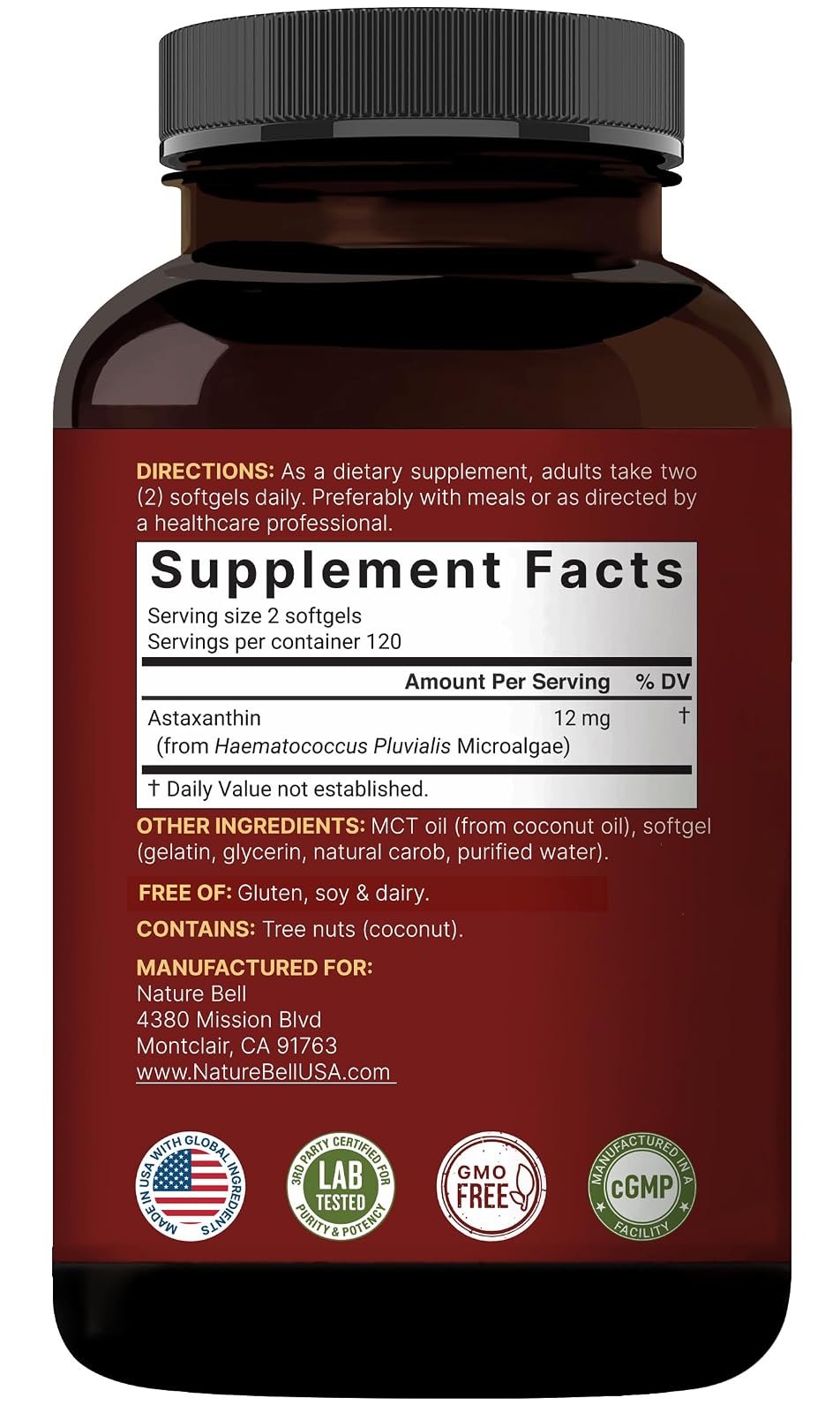 NatureBell Astaxanthin promotes joint comfort
