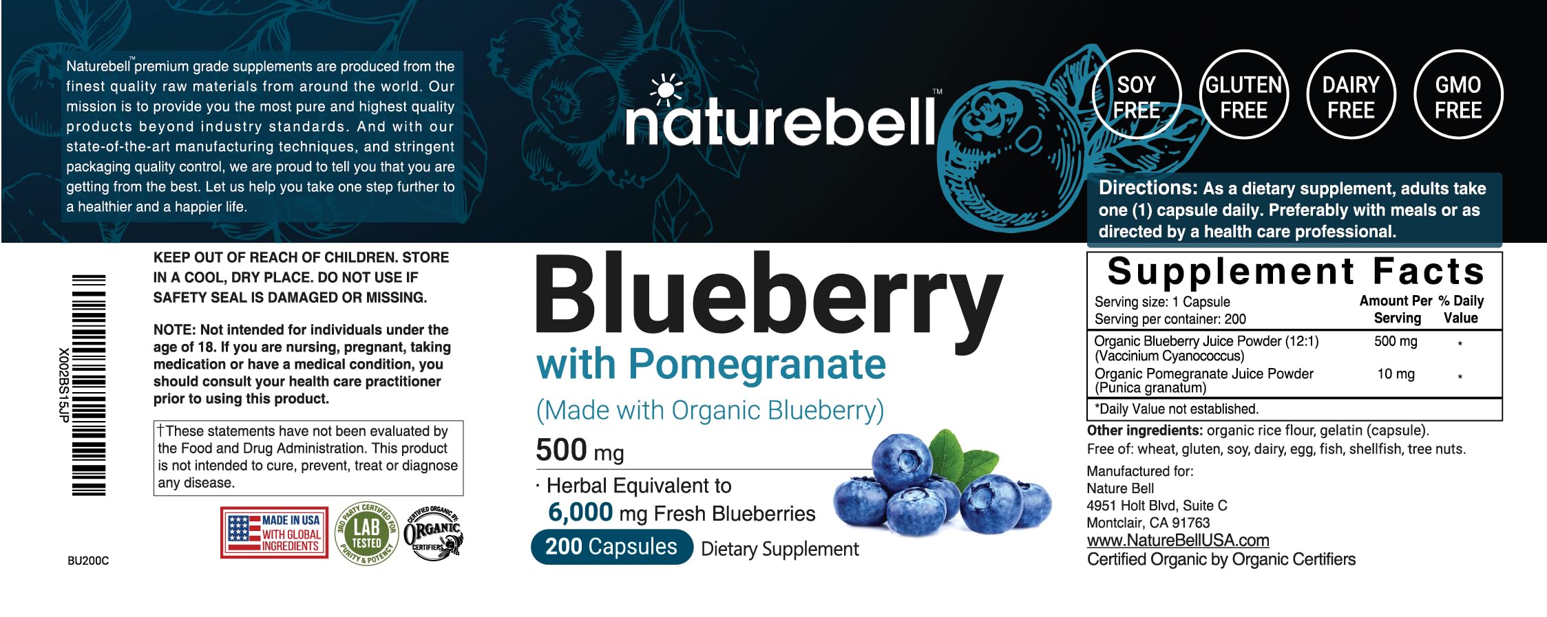 NatureBell blueberry pomegranate capsules
