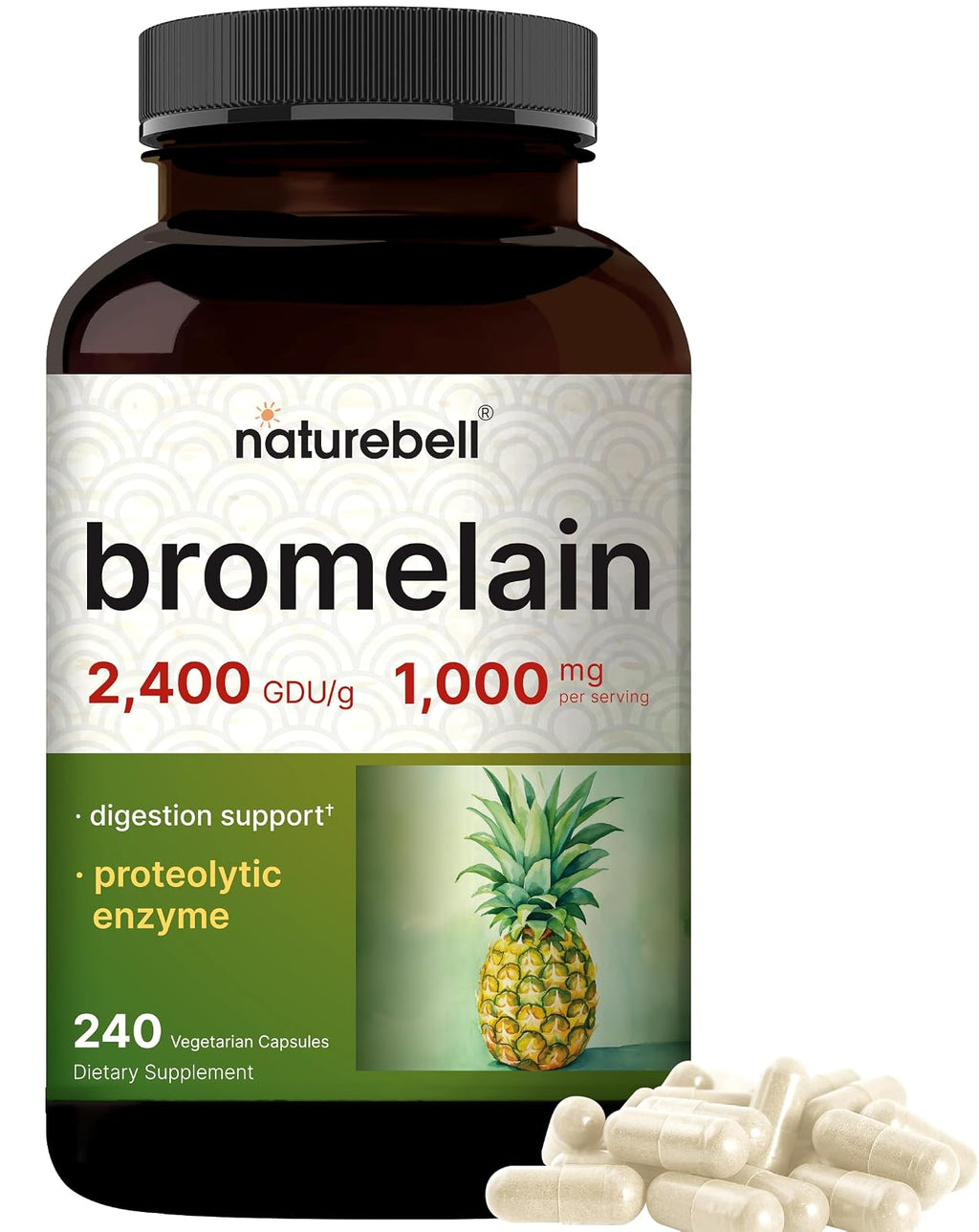 NatureBell bromelain digestive support capsules