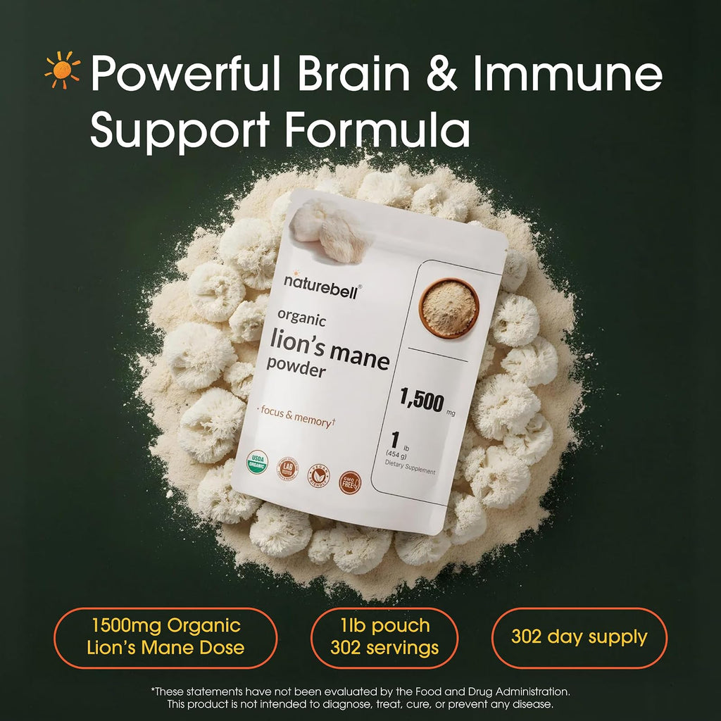 NatureBell lion's mane for mental clarity