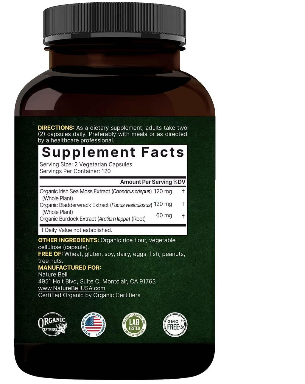 NatureBell Sea Moss vegetarian capsules for vitality