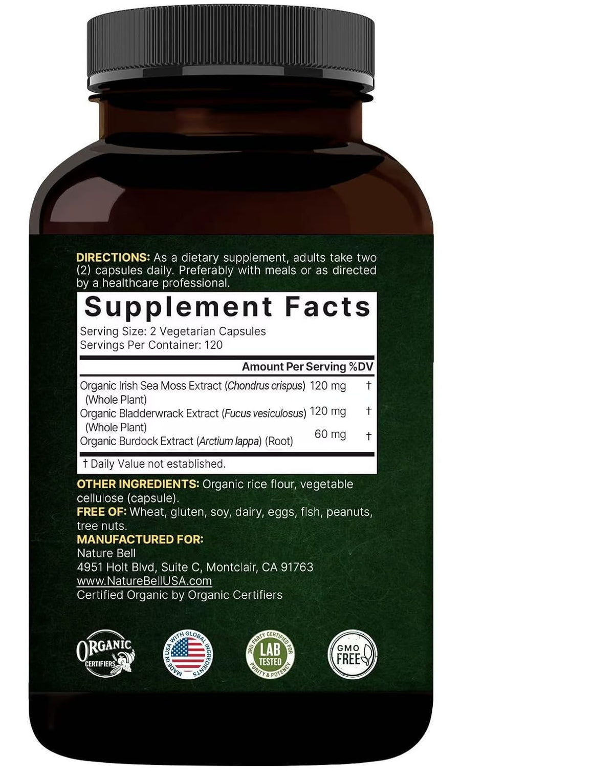 NatureBell Sea Moss vegetarian capsules for vitality