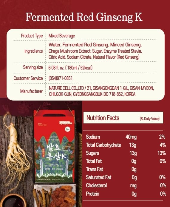 Naturecell ginseng drink for stress relief