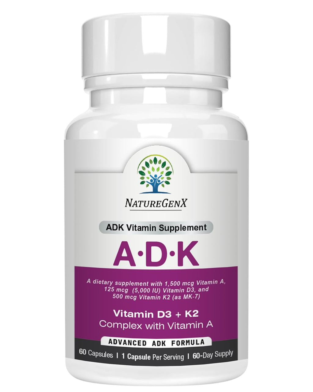 NatureGenX vitamin D3 K2 capsules