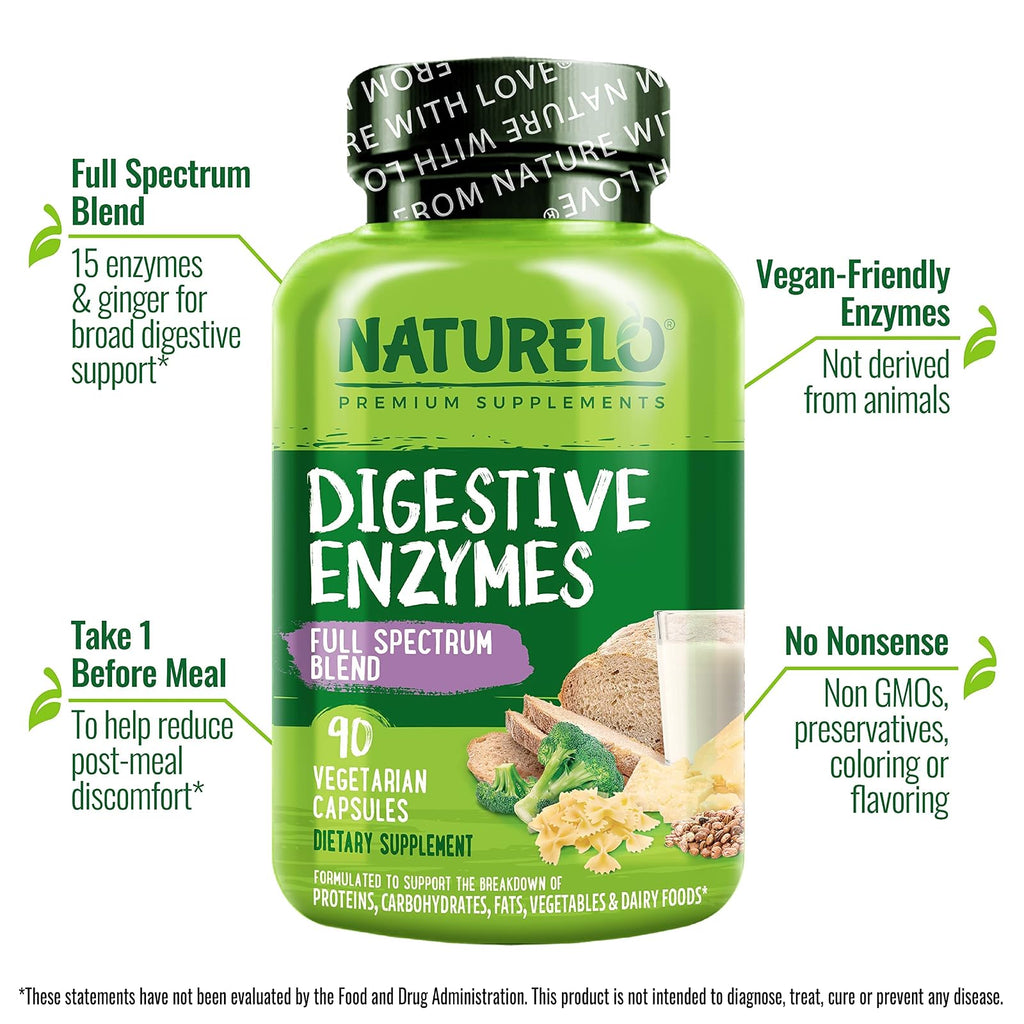 NATURELO digestive enzymes for bloating relief