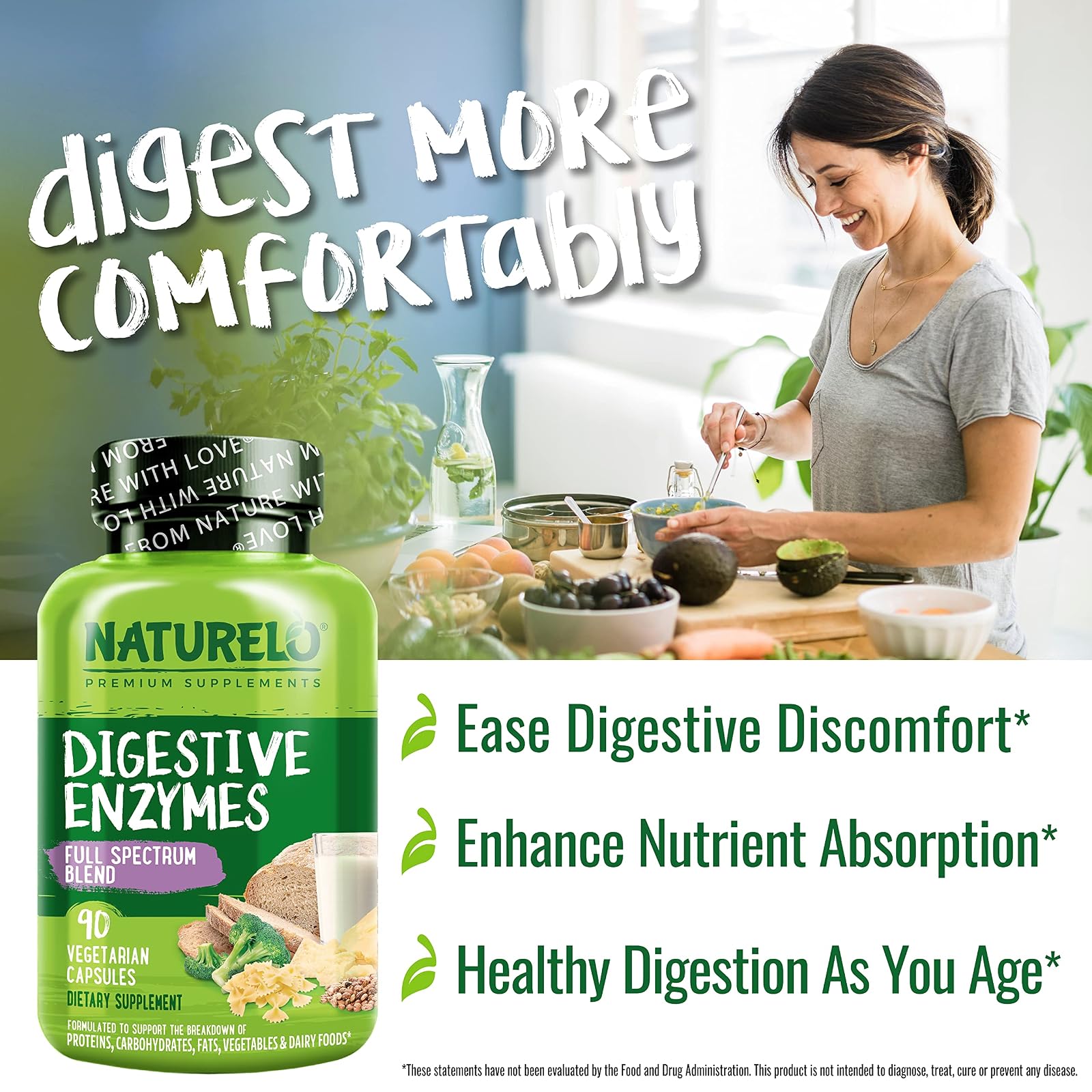 NATURELO digestive enzymes for healthy digestion
