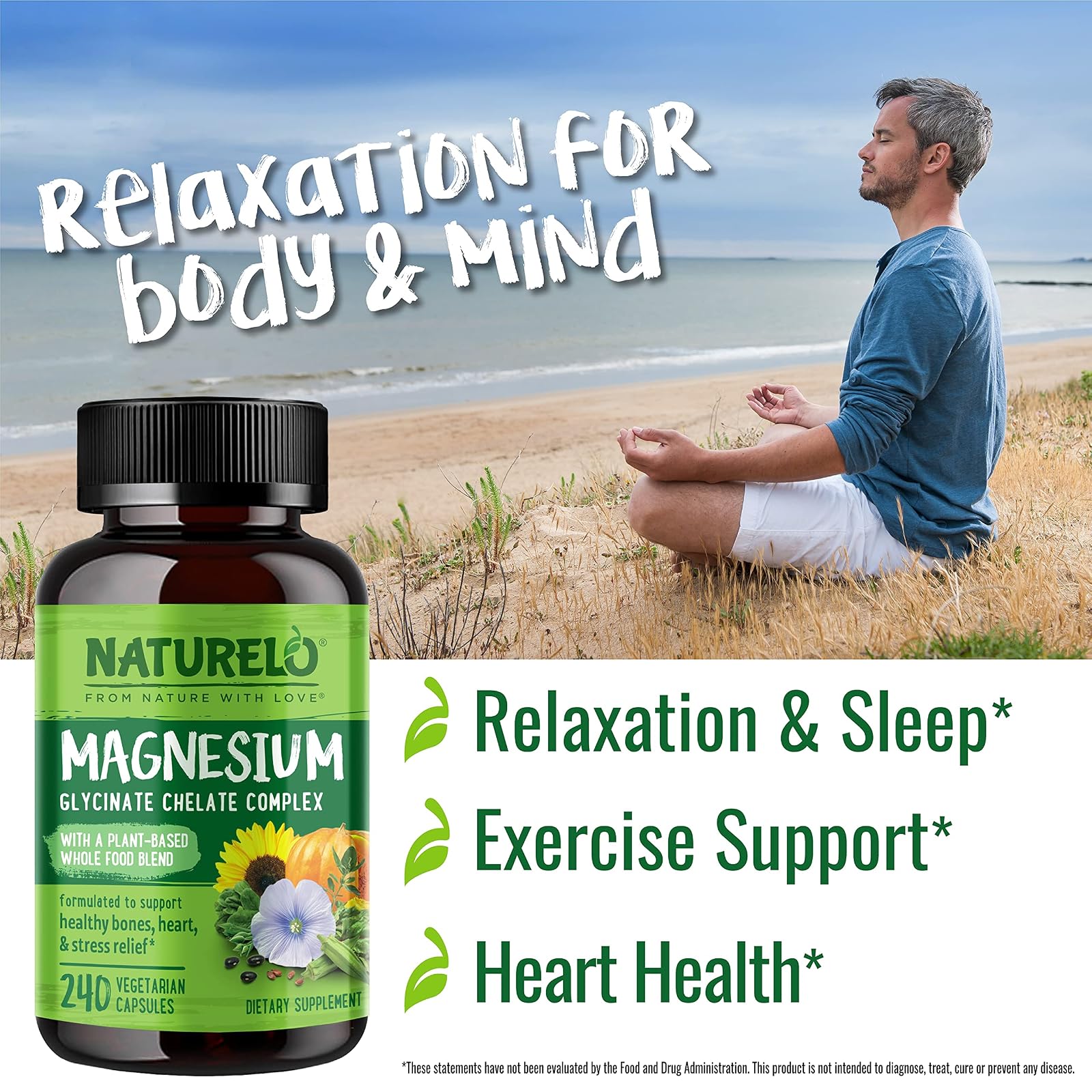 NATURELO magnesium glycinate 240 count