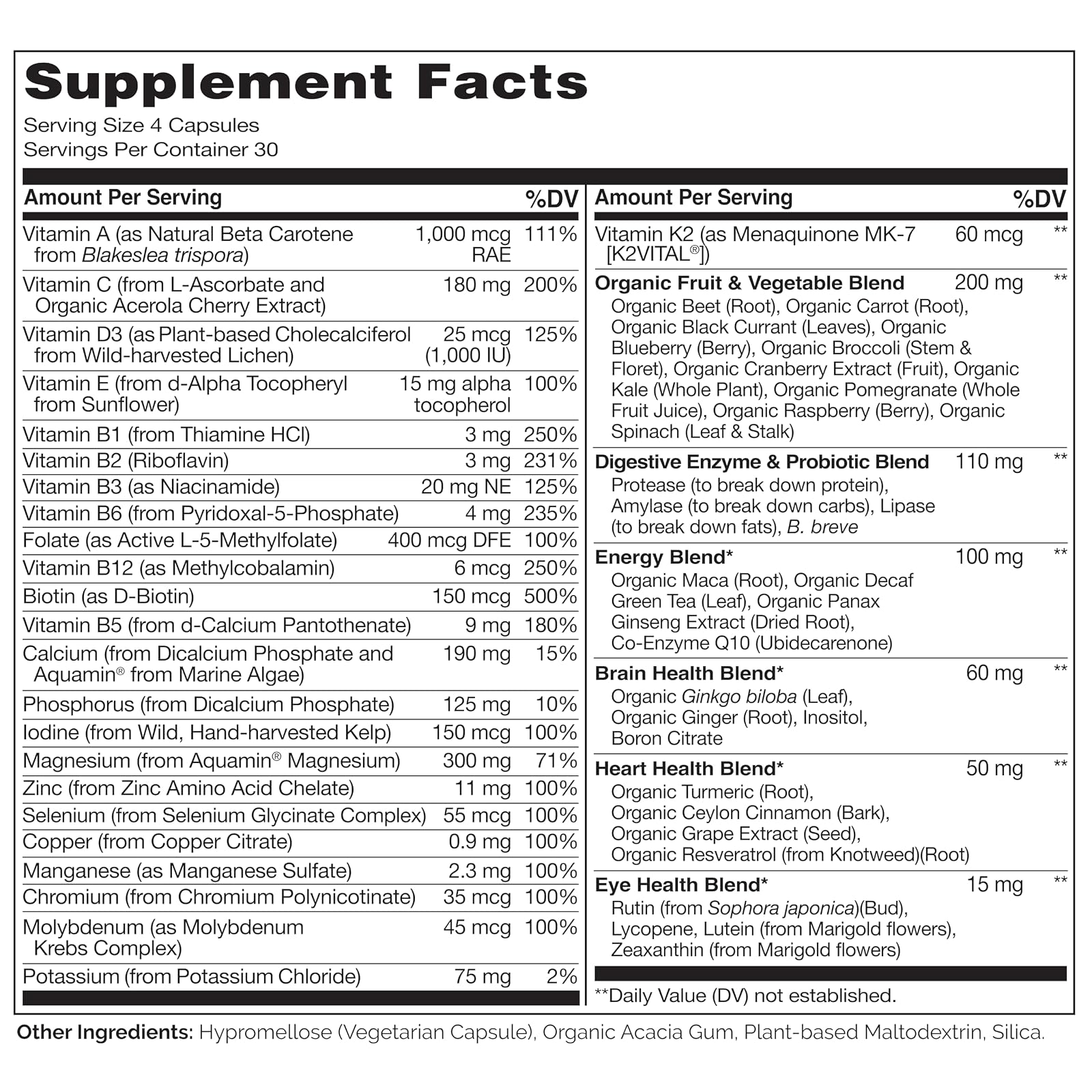 NATURELO multivitamin capsules for energy