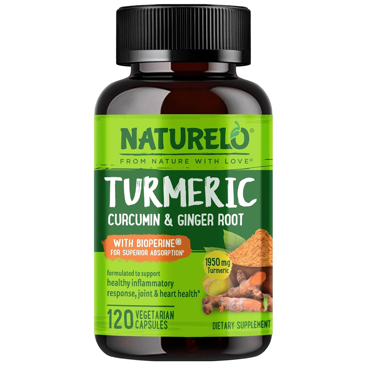 NATURELO turmeric curcumin vegan capsules