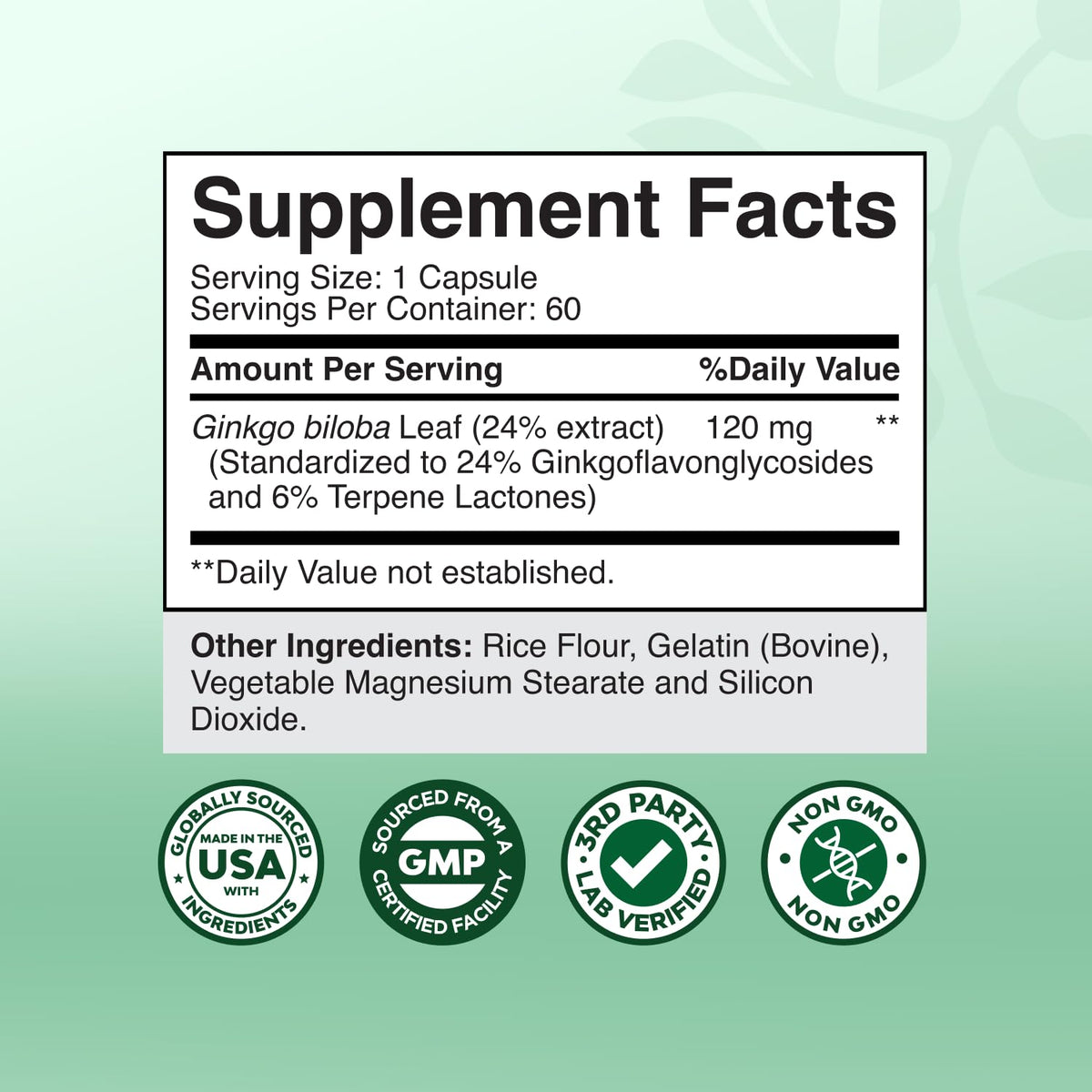 Natures Craft Ginkgo Biloba extract