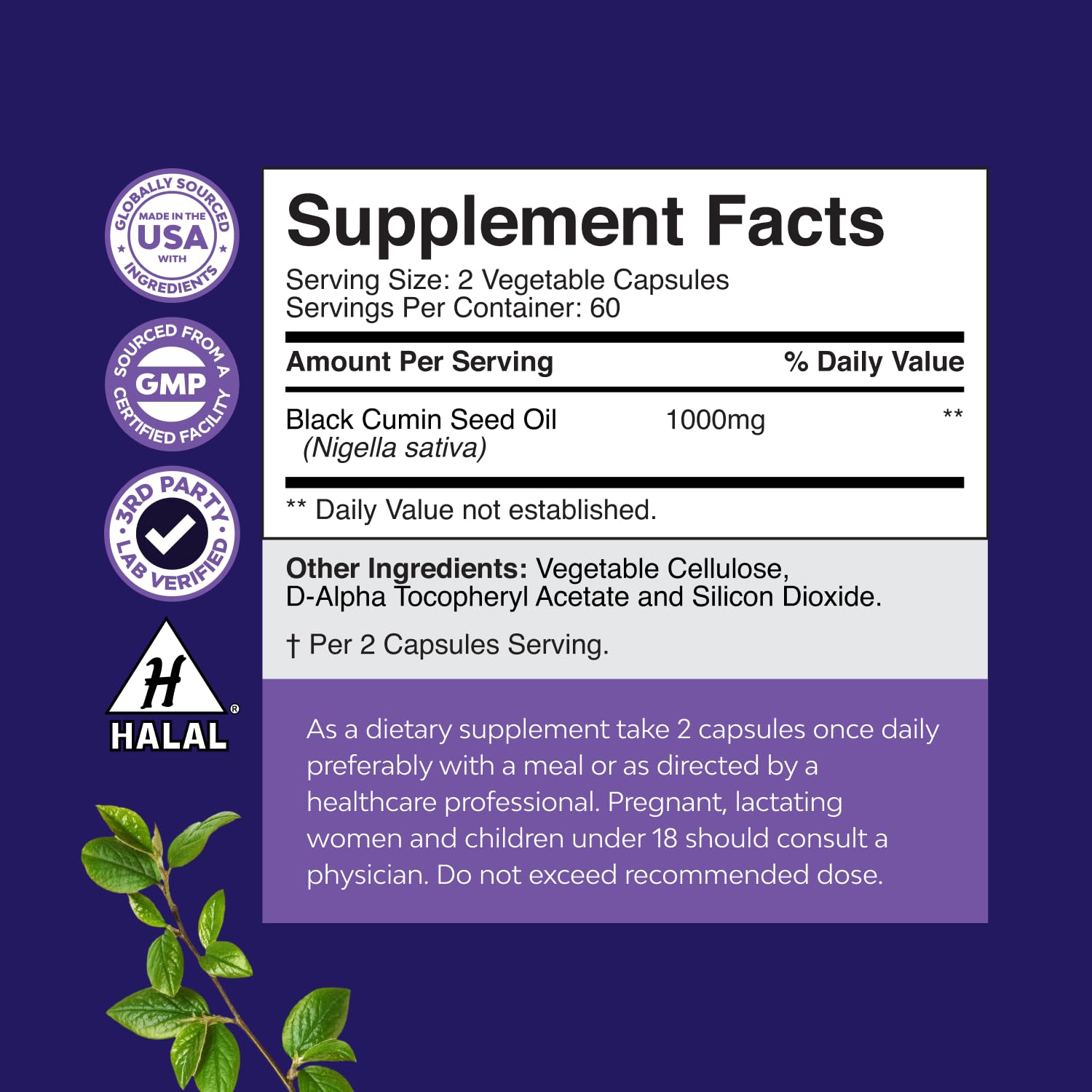 Natures Craft herbal black seed oil