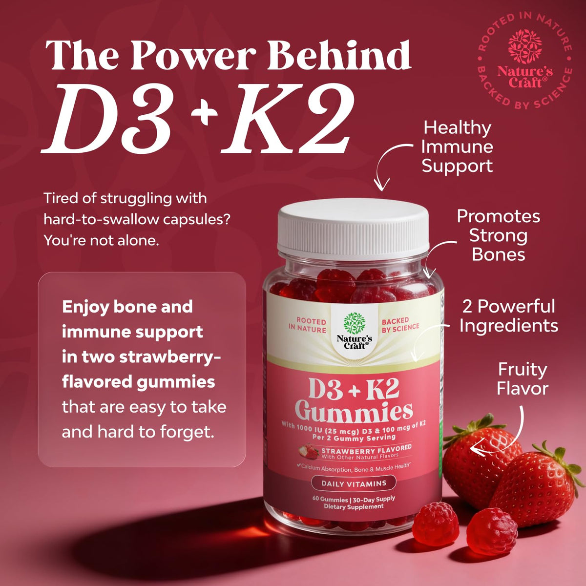 Natures Craft vitamin D3 K2 supplement