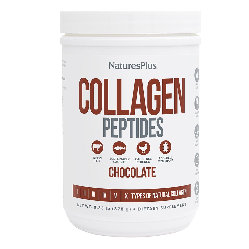 NaturesPlus chocolate collagen peptides powder