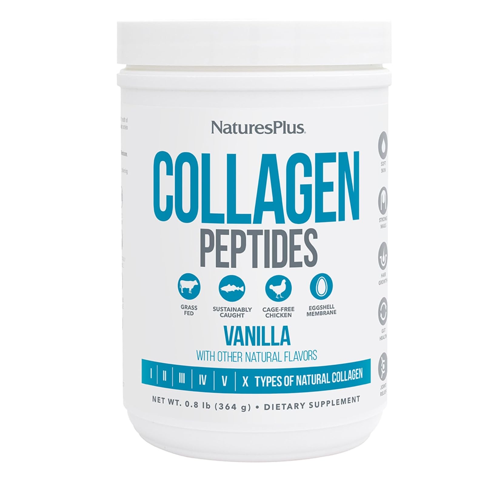 NaturesPlus collagen peptides vanilla powder