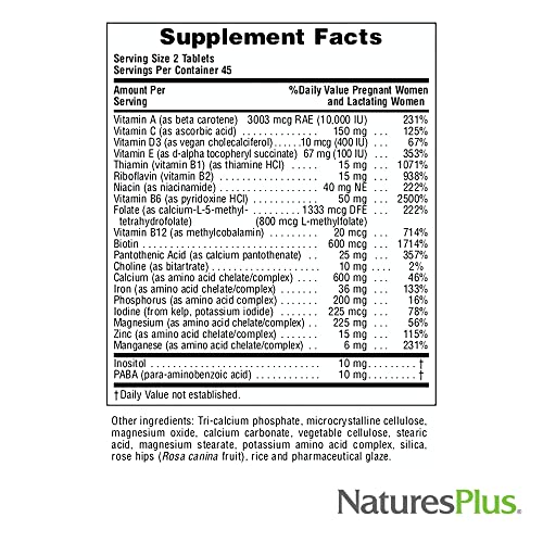 NaturesPlus prenatal vitamins for baby development