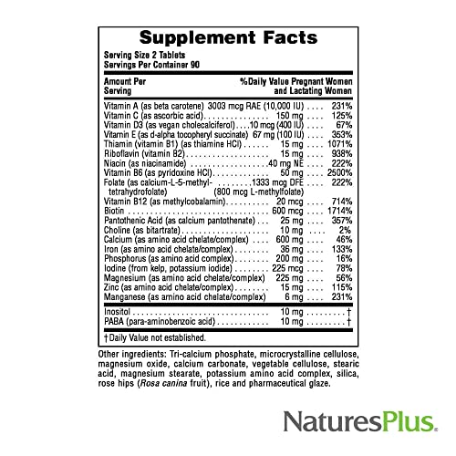 NaturesPlus prenatal vitamins for fetal health