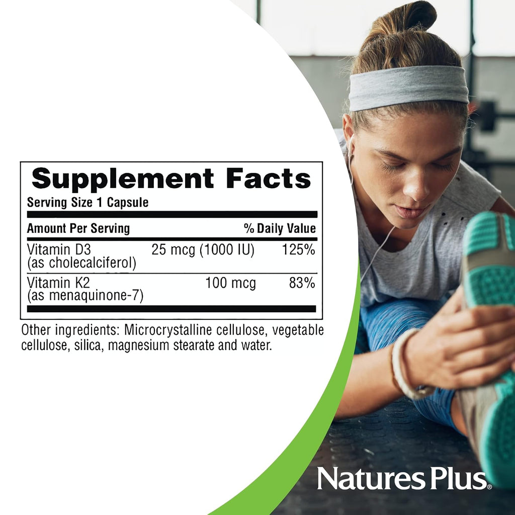 NaturesPlus vitamin D3 K2 benefits